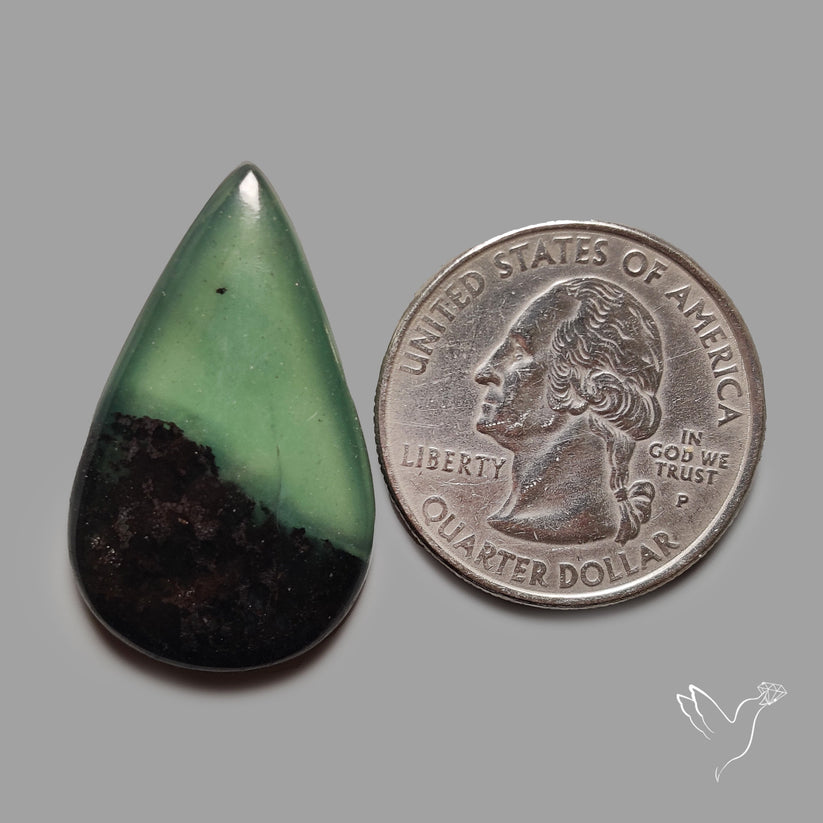 Serpentine | Bi-Color Serpentine Cabochon (31X18X5 mm) | Gemstones For Sale