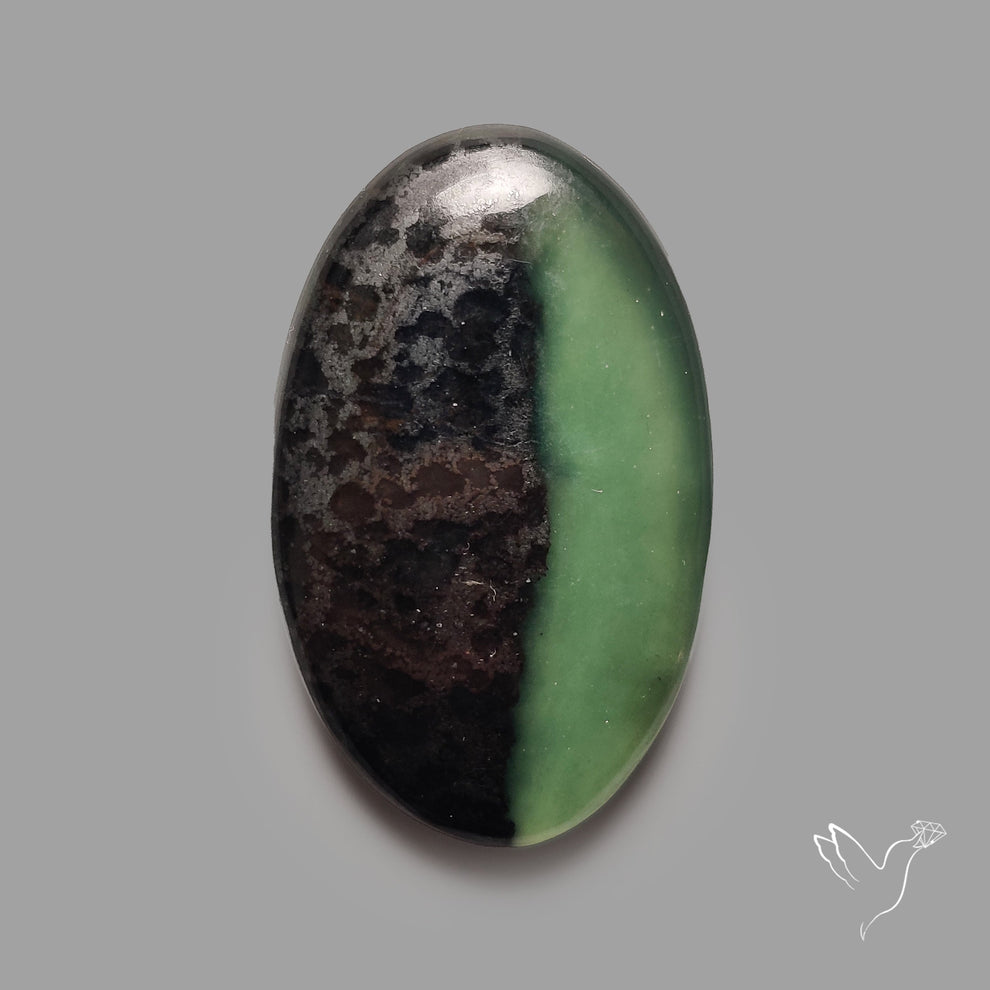 Serpentine | Bi-Color Serpentine Cabochon (35X21X6 mm) | Gemstones For Sale