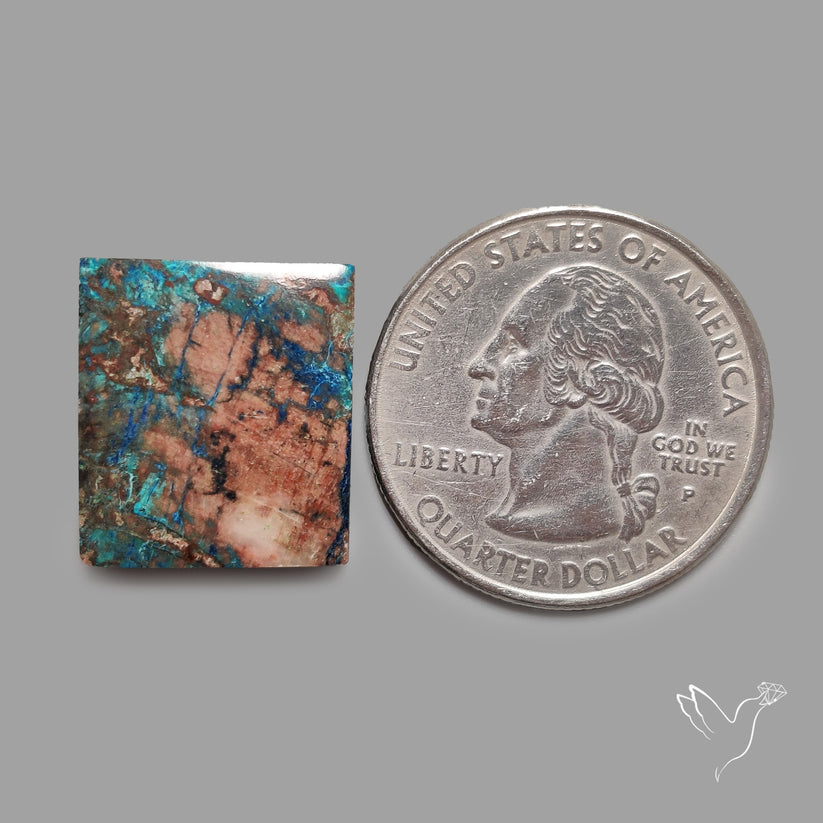 Azurite | Azurite In Cuprite Cabochon (17X15X4 mm) | Gemstones For Sale