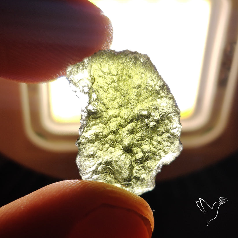 Moldavite | Rare Natural Moldavite Raw Green (19X14X5 mm) | Gemstones ...