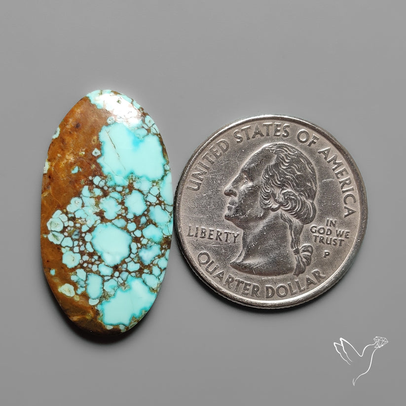 Turquoise | Number 8 Mines Turquoise Cabochon (30X16X3 mm) | Gemstones ...