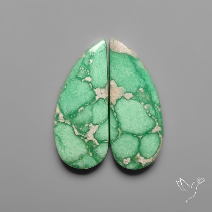 Variscite | Lucin Variscites Pair (21X8X3 mm) | Gemstones For Sale