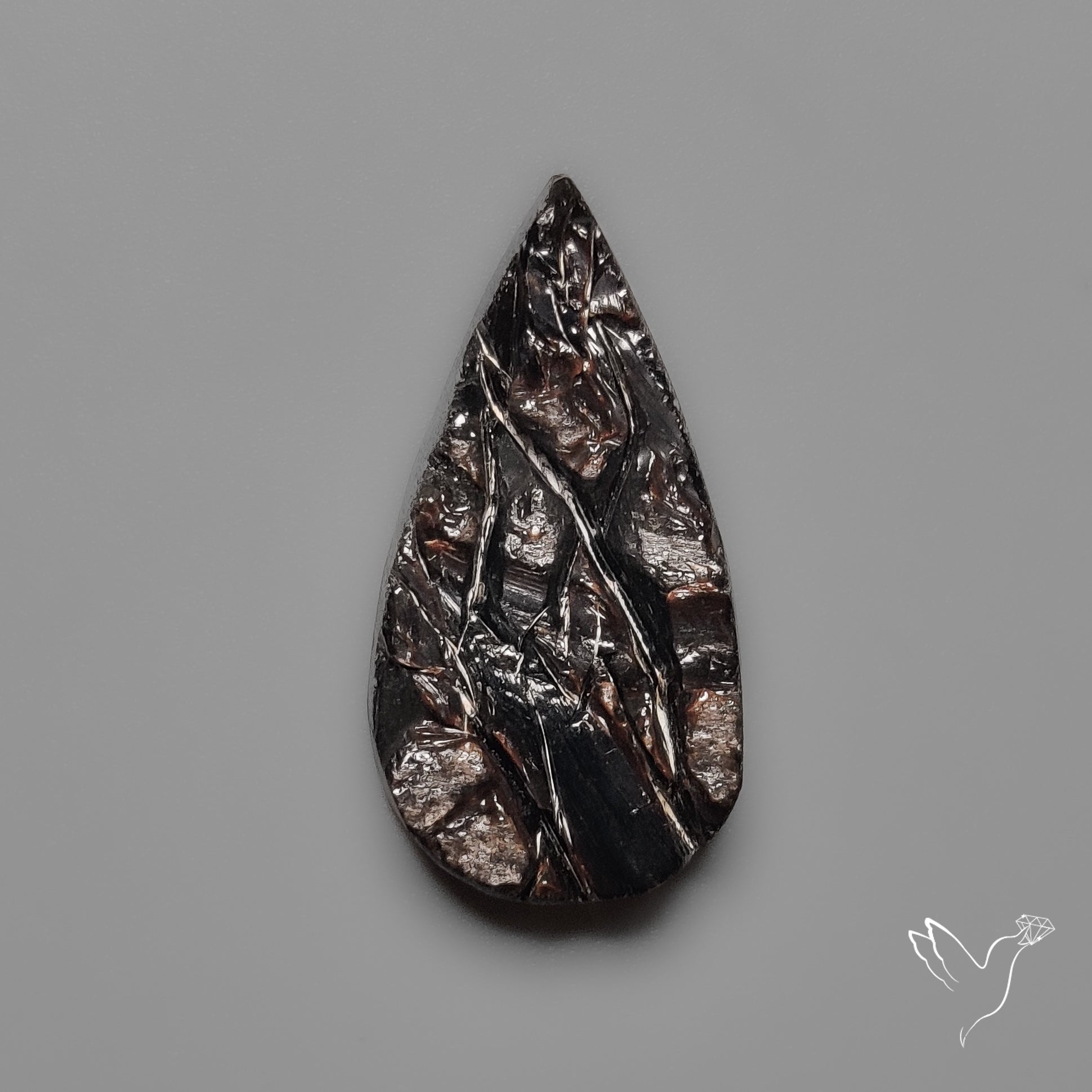 Obsidian | Raw Face Obsidian with Natural Matrix Formation (21X11X4 mm ...