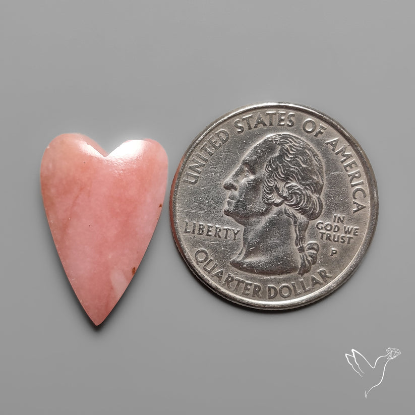 Pink Opal | Peruvian Pink Opal Heart Deep Natural Pink (21X14X4 mm ...