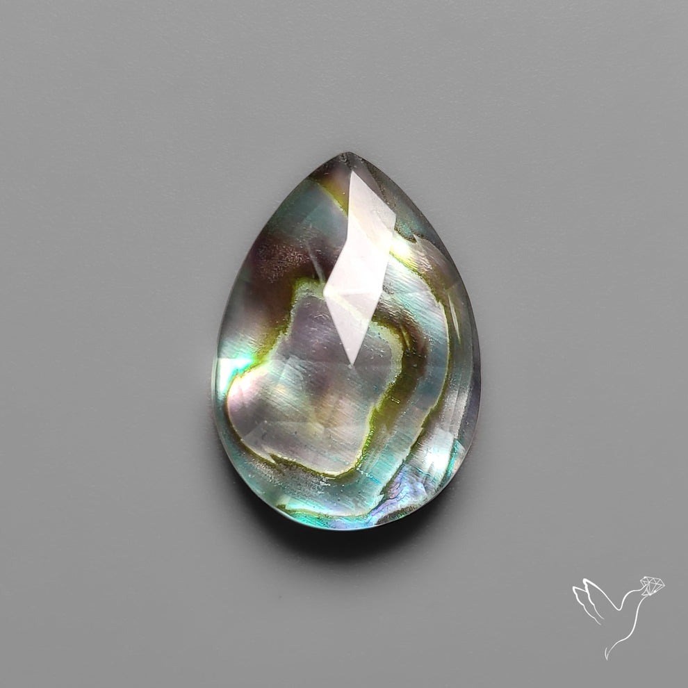 Abalone Shell | Rose Cut Crystal & Abalone Shell Doublet (13X10X5 mm ...