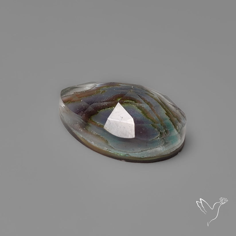 Abalone Shell | Rose Cut Crystal & Abalone Shell Doublet (13X10X5 mm ...