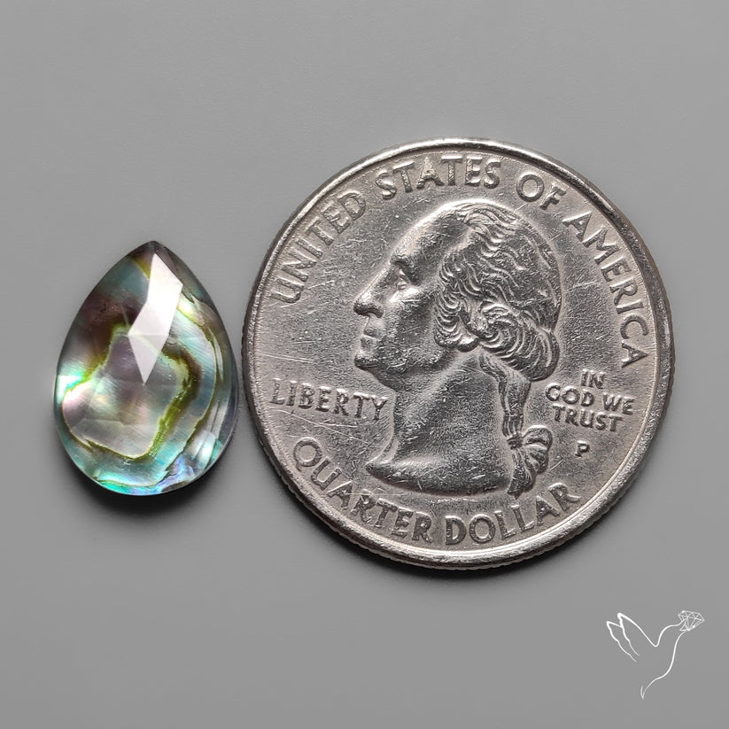 Abalone Shell | Rose Cut Crystal & Abalone Shell Doublet (13X10X5 mm ...