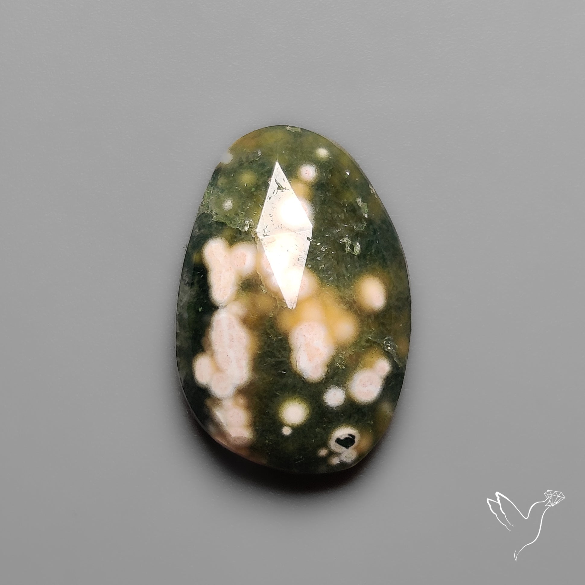 Ocean Jasper | Rose Cut Orbicular Ocean Jasper (16X11X5 mm) | Gemstones ...