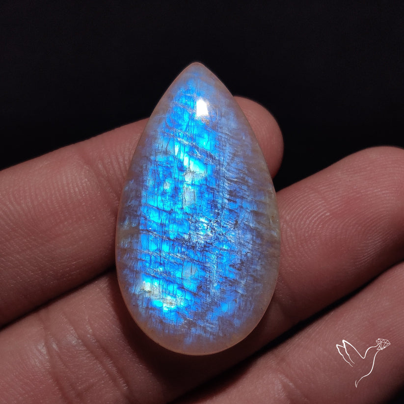 Moonstone | Belomorite Blue Moonstone Cabochon from Russia (40X22X5 mm ...