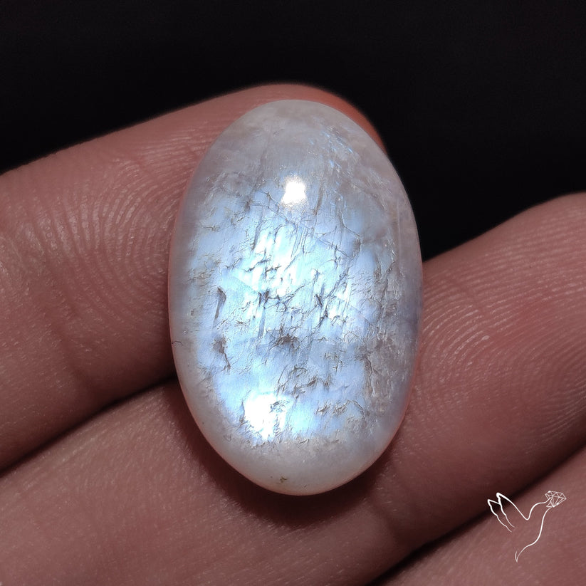 Moonstone | Belomorite Blue Moonstone Cabochon from Russia (26X17X6 mm ...