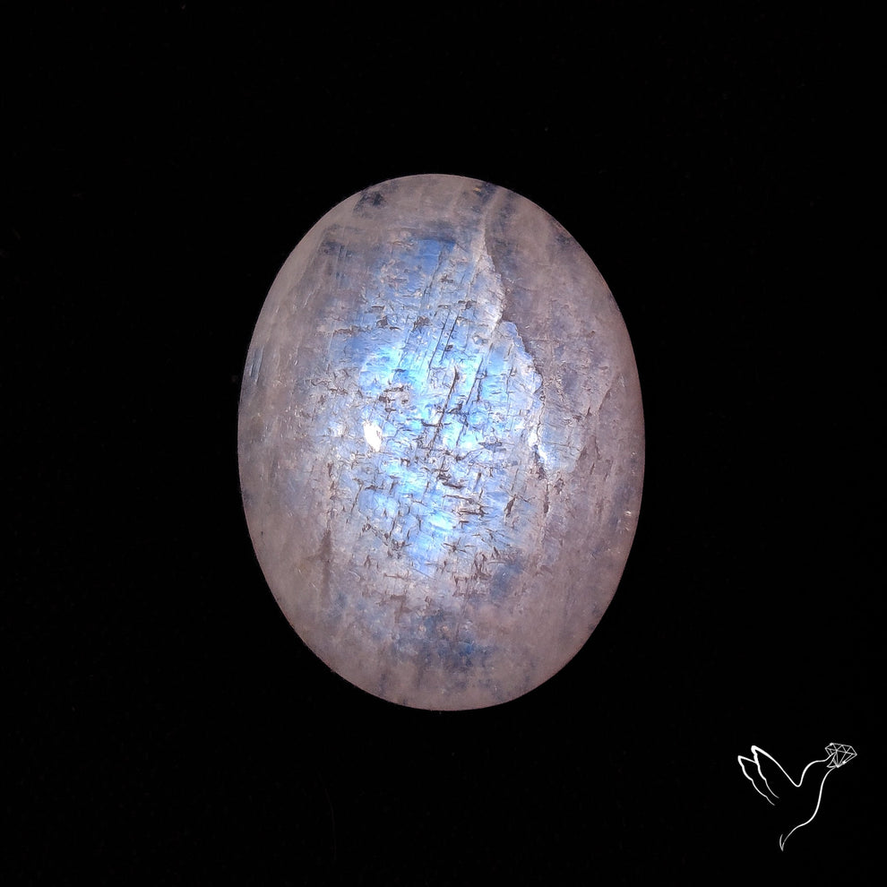 Moonstone | Belomorite Blue Moonstone Cabochon from Russia (22X17X4 mm ...