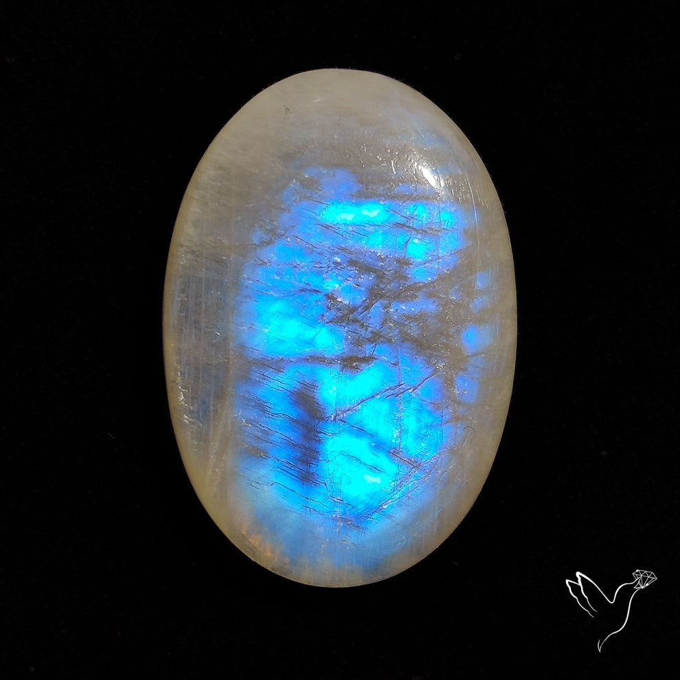 Moonstone | Belomorite Blue Moonstone Cabochon from Russia (28X19X6 mm ...