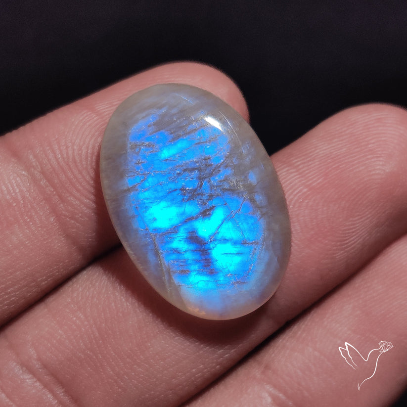 Moonstone | Belomorite Blue Moonstone Cabochon from Russia (28X19X6 mm ...