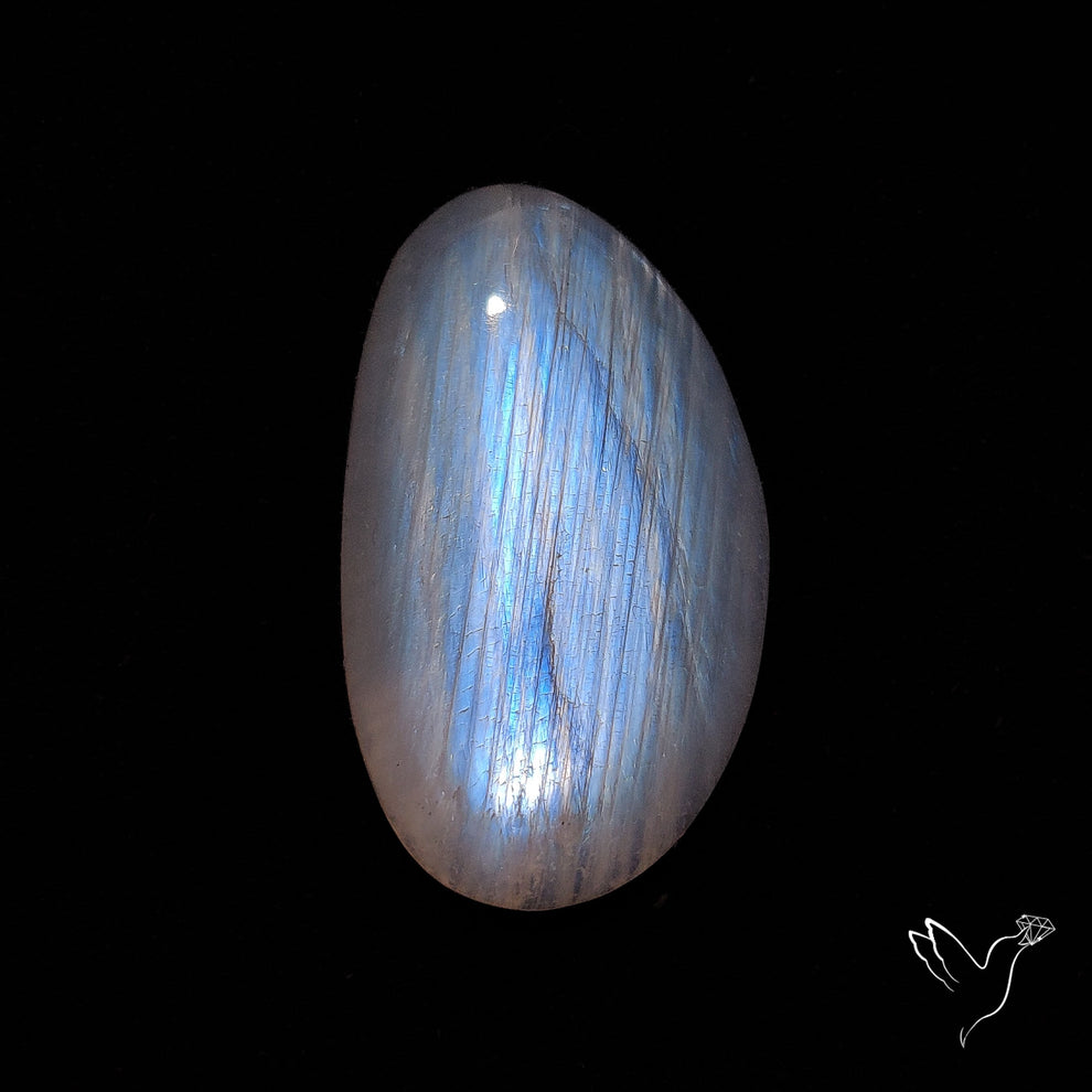 Moonstone | Belomorite Blue Moonstone Cabochon from Russia (31X18X5 mm ...