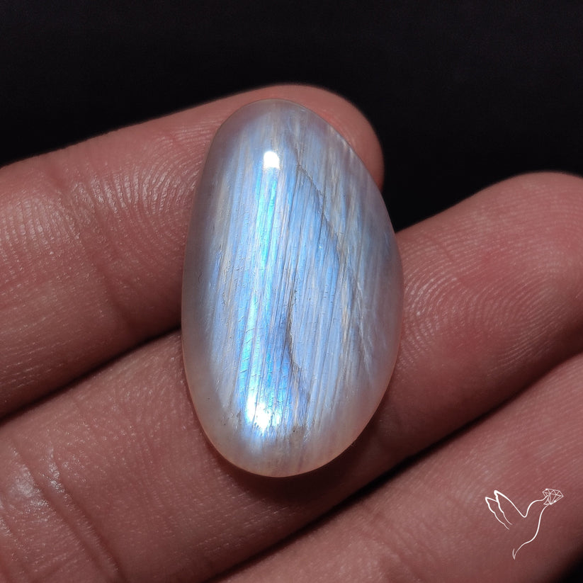 Moonstone | Belomorite Blue Moonstone Cabochon from Russia (31X18X5 mm ...