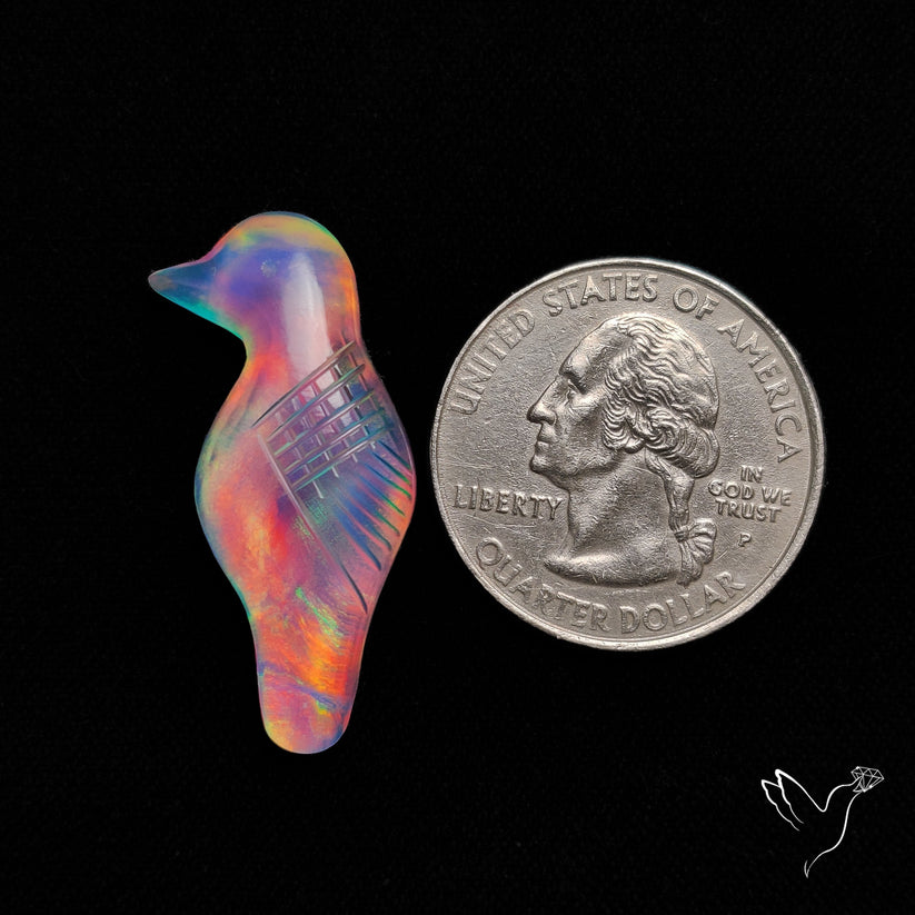 Aurora Opal | Aurora Opal Bird Doublet (32X13X6 mm) | Gemstones For Sale