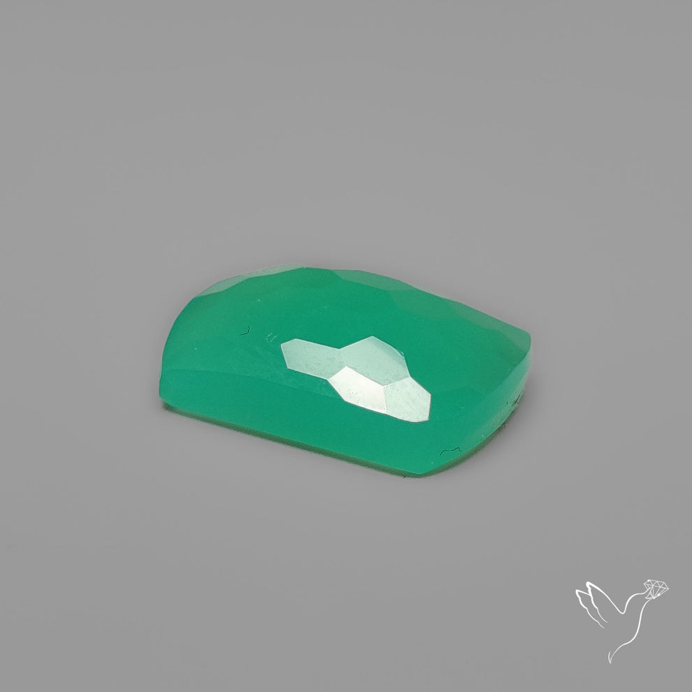 Chrysoprase | Honeycomb Cut Gemmy Chrysoprase (14x10x4 mm) | Gemstones ...