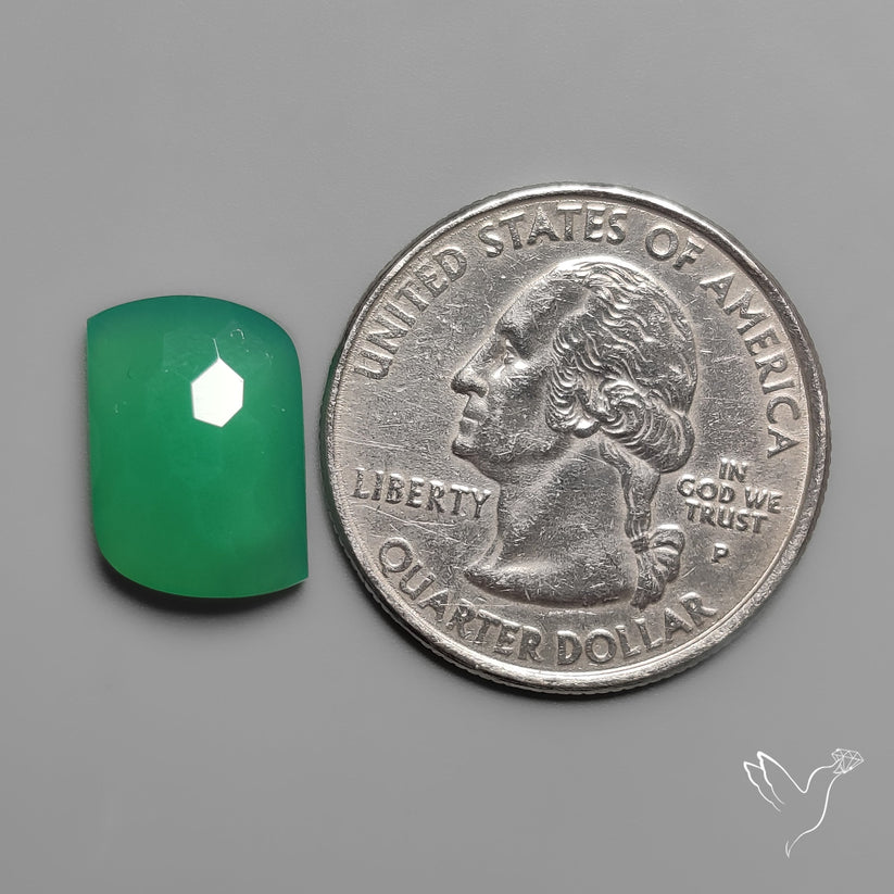 Chrysoprase | Honeycomb Cut Gemmy Chrysoprase (14x10x4 mm) | Gemstones ...