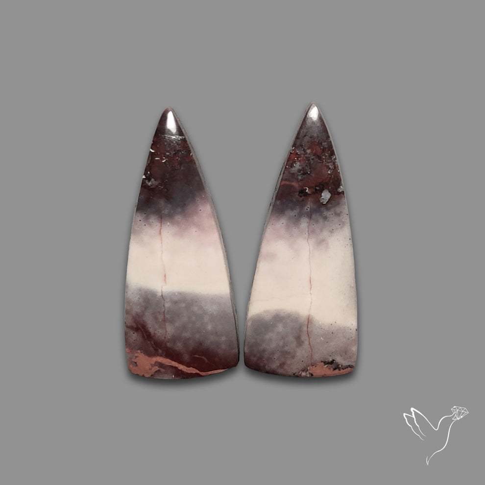 Hyacinth Jasper | Hyacinth Jaspers Pair (24X10X3 mm) | Gemstones For Sale