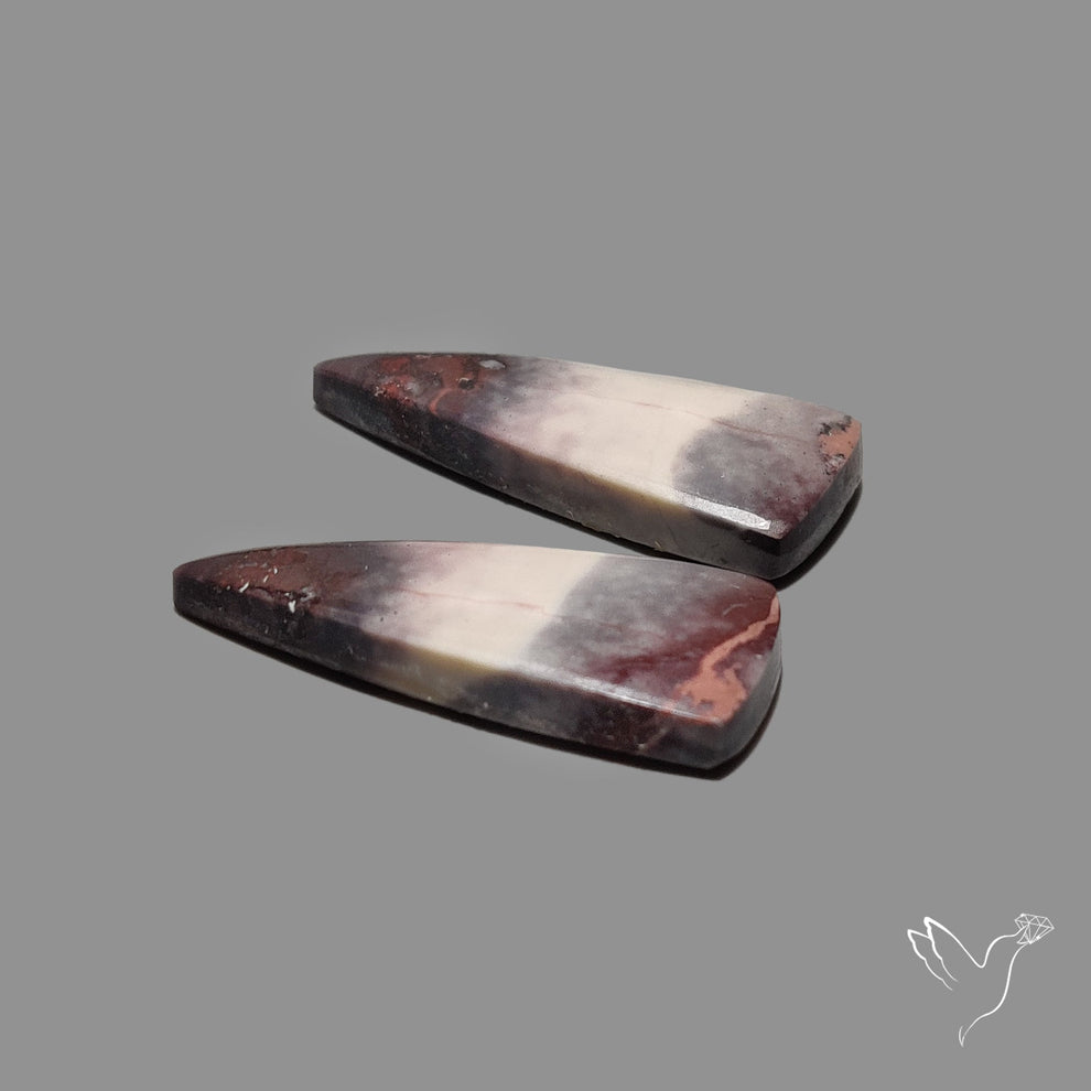 Hyacinth Jasper | Hyacinth Jaspers Pair (24X10X3 mm) | Gemstones For Sale