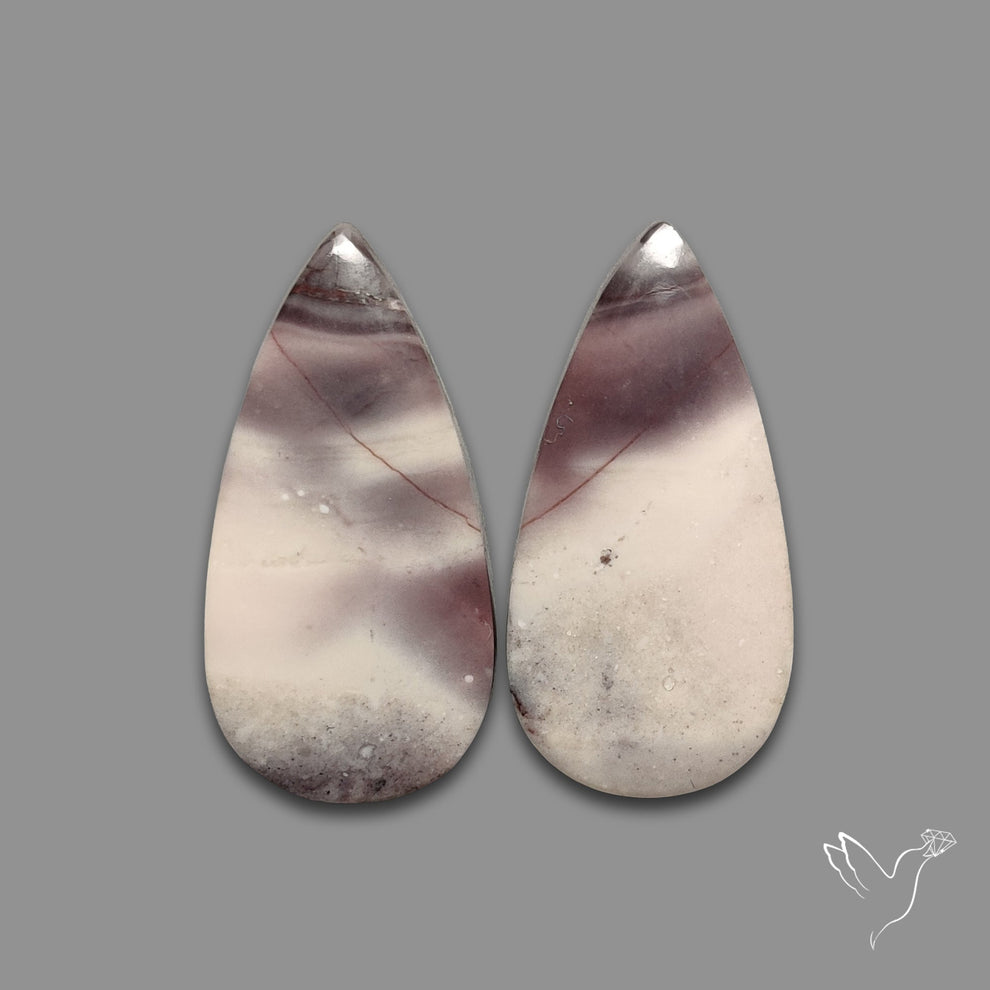 Hyacinth Jasper | Hyacinth Jaspers Pair (26X13X4 mm) | Gemstones For Sale