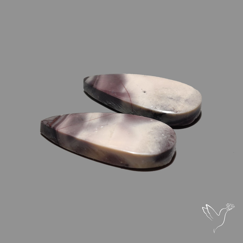 Hyacinth Jasper | Hyacinth Jaspers Pair (26X13X4 mm) | Gemstones For Sale