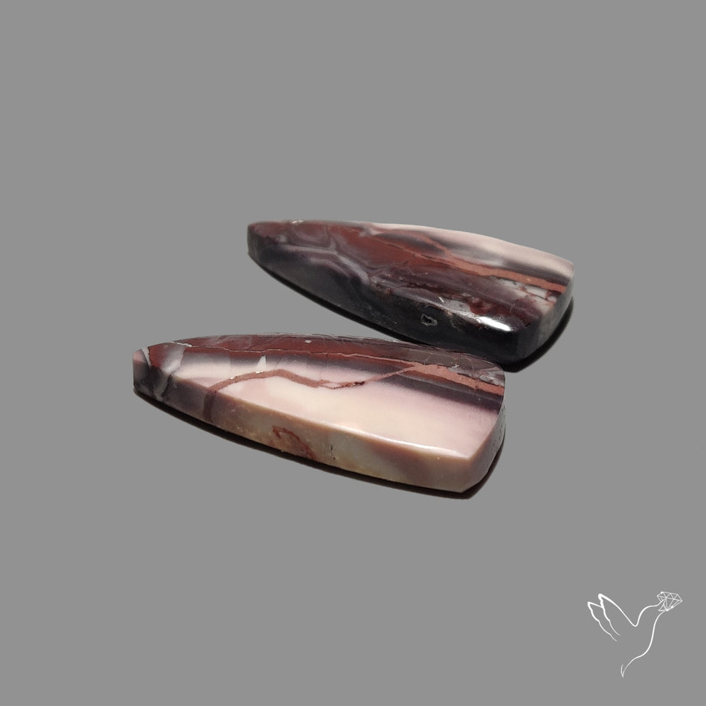 Hyacinth Jasper | Hyacinth Jaspers Pair (25X12X4 mm) | Gemstones For Sale