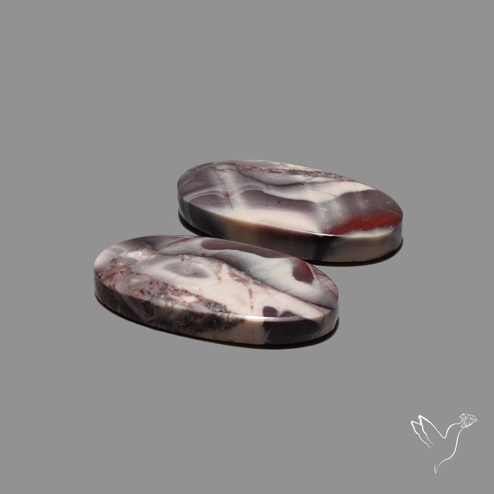Hyacinth Jasper | Hyacinth Jaspers Pair (24X12X4 mm) | Gemstones For Sale
