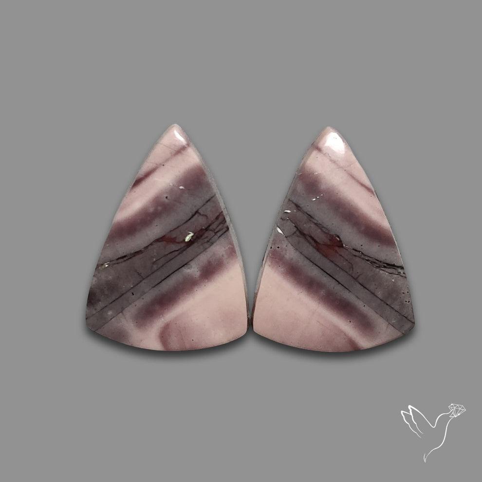 Hyacinth Jasper | Hyacinth Jaspers Pair (18X13X4 mm) | Gemstones For Sale