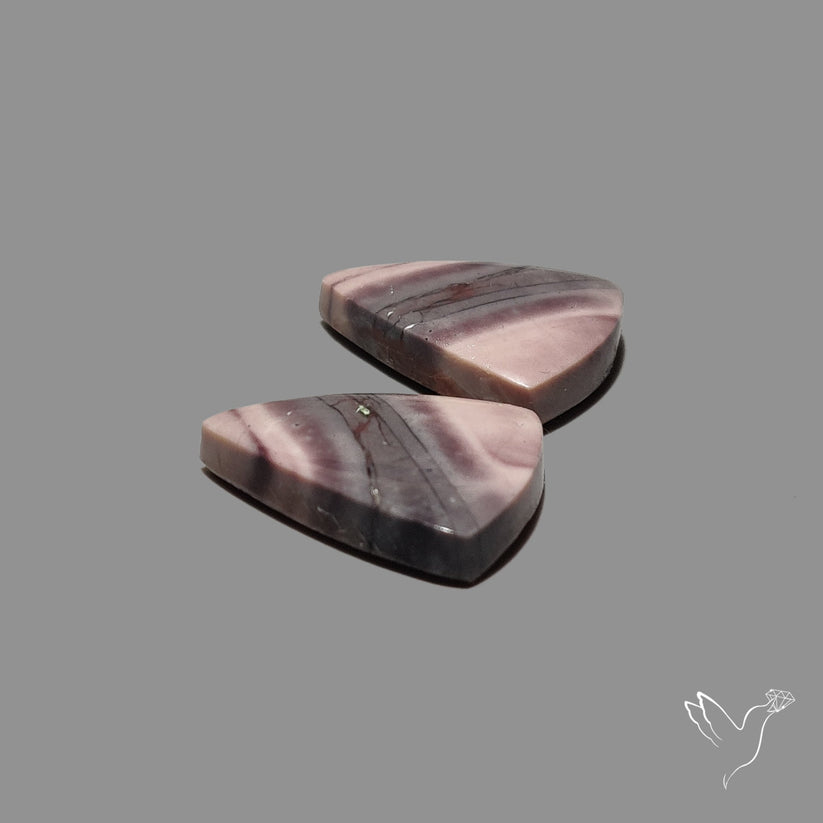 Hyacinth Jasper | Hyacinth Jaspers Pair (18X13X4 mm) | Gemstones For Sale