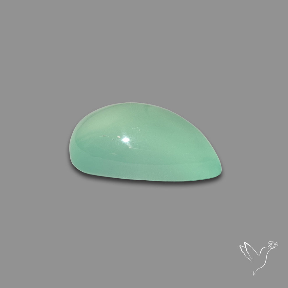 Chalcedony | Gem Aqua Chalcedony Cabochon (19X13X7 mm) | Gemstones For Sale