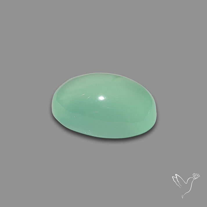 Chalcedony | Gem Aqua Chalcedony Cabochon (16X12X7 mm) | Gemstones For Sale