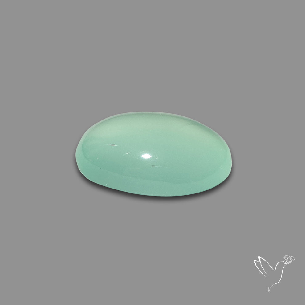 Chalcedony | Gem Aqua Chalcedony Cabochon (20X15X7 mm) | Gemstones For Sale