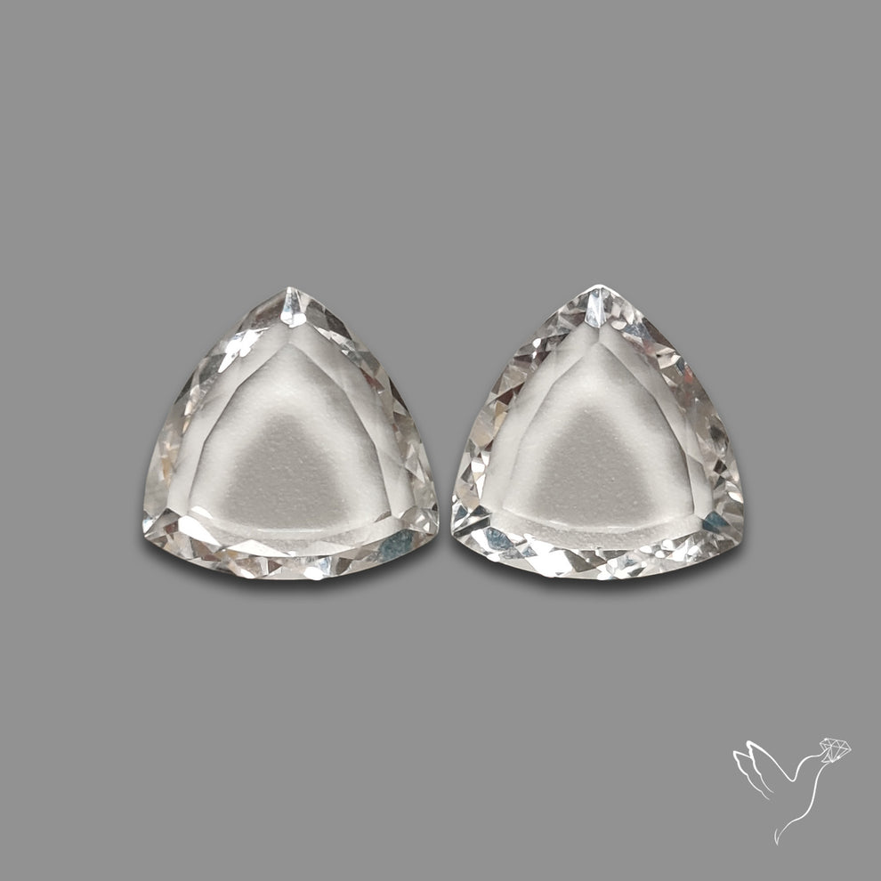 Quartz | Portrait Cut Himalayan Clear Quartz Pair (12X12X4 mm ...