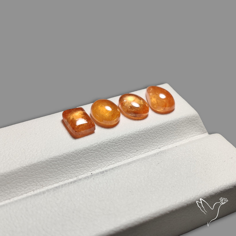 Garnet | Spessartite Orange Garnet Rare Cabochons Lot (7 - 9 mm ...