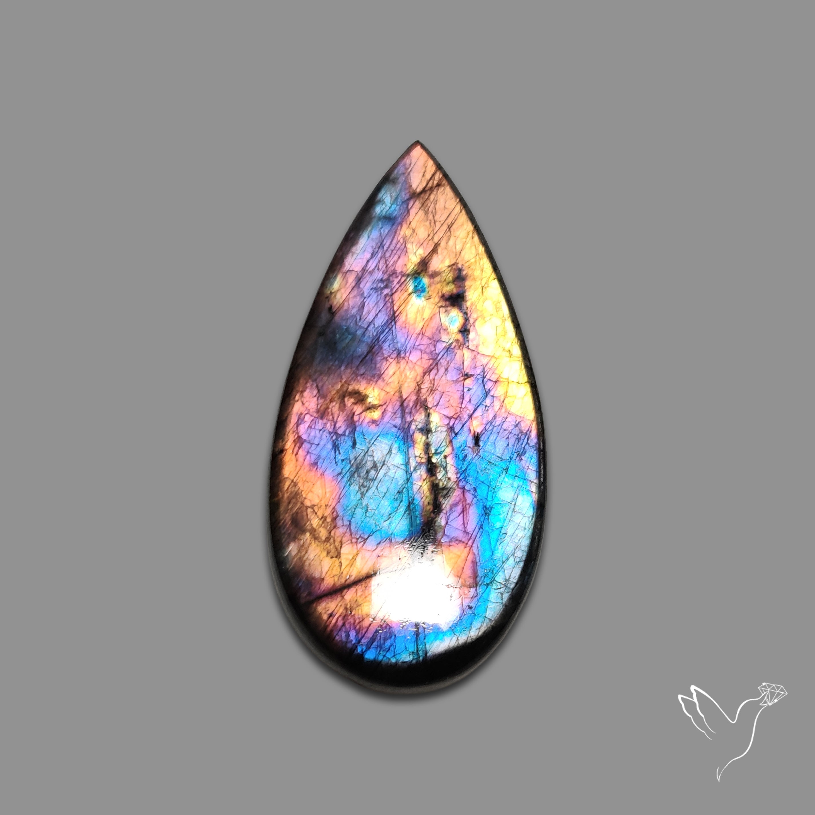 Spectrolite | Rainbow Spectrolite Cabochon (51X25X7 mm) | Gemstones For ...