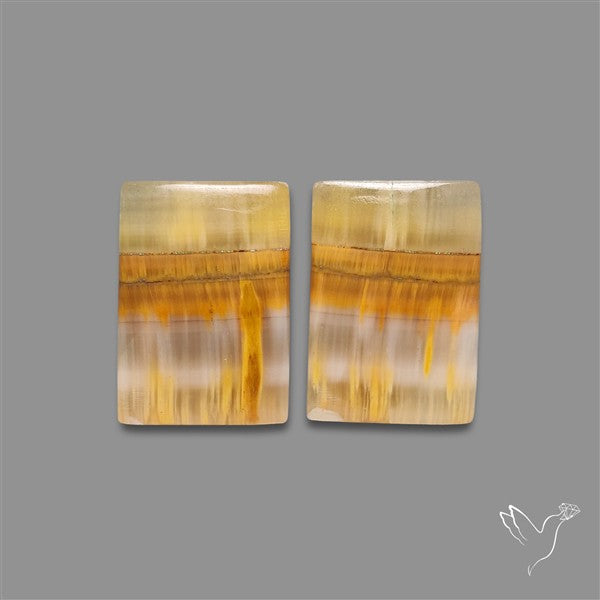 Clacite | Yellow Clacite Pair (18X13X4 mm) | Gemstones For Sale